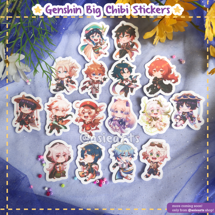 Genshin Impact Chibi Vinyl Waterproof Die-cut Stickers | Shopee Philippines