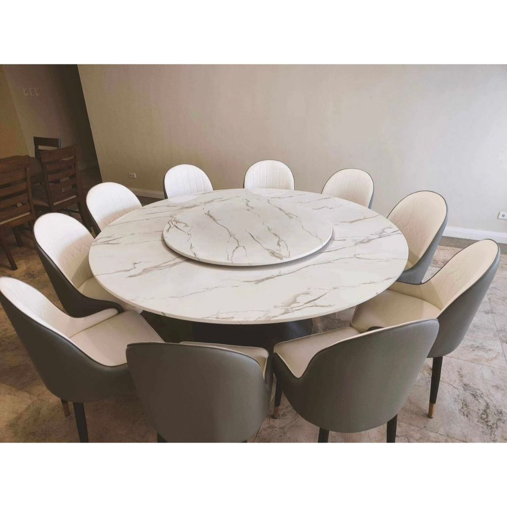 Round table dining table set with lazy susan 10 seater | Shopee Philippines