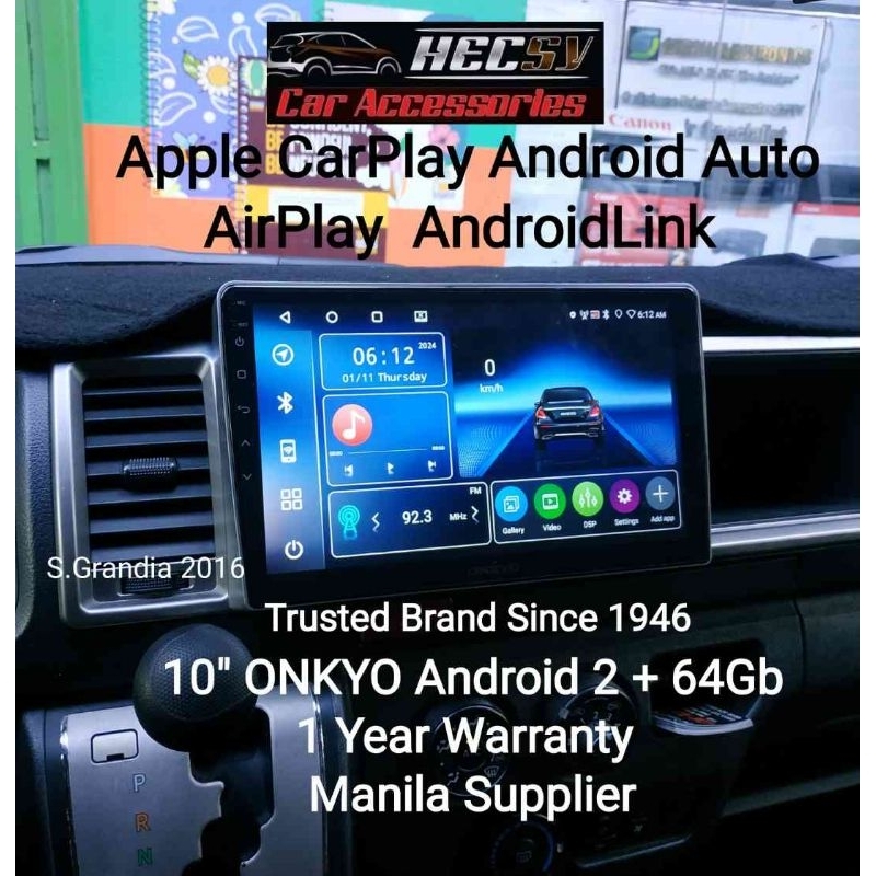 Hiace Commuter Grandia Android Head Unit 10" ONKYO Stereo Tv 2005 to ...