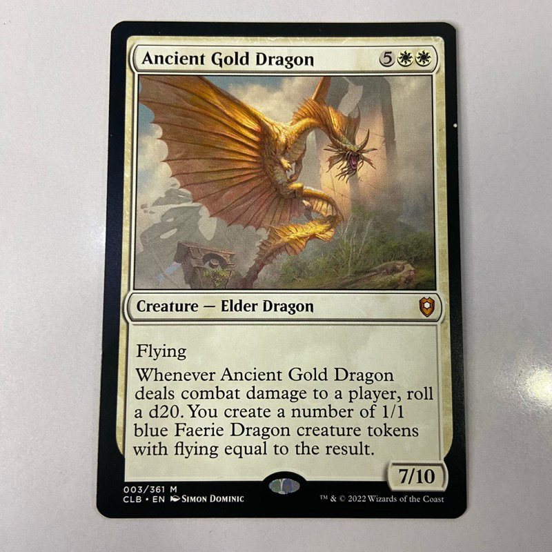 ANCIENT GOLD DRAGON | CLB BATTLE FOR BALDUR’S GATE | WHITE | MTG MAGIC ...
