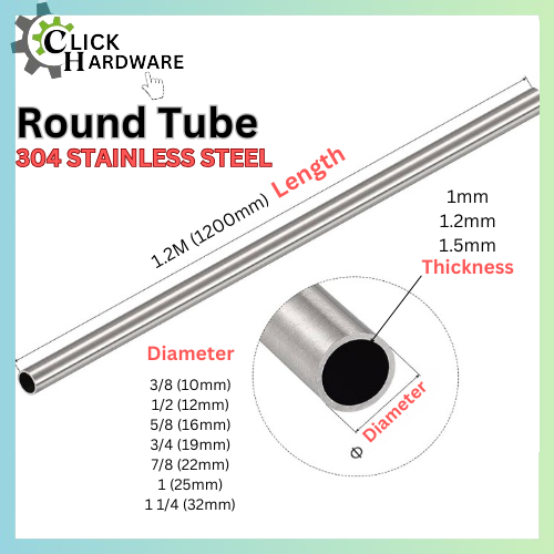 Stainless Round Tube Stainless Tubular 304 Stainless Steel Tube 1.2M ...