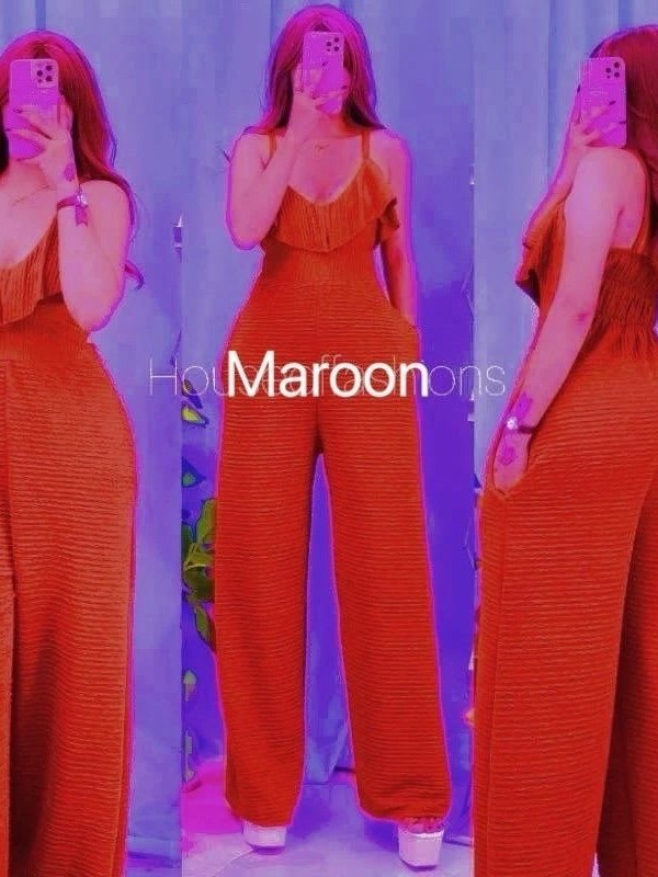 0135-Adult Jumpsuit BDS V LINE RUFFLE STRING Suit Sexy Breathable ...