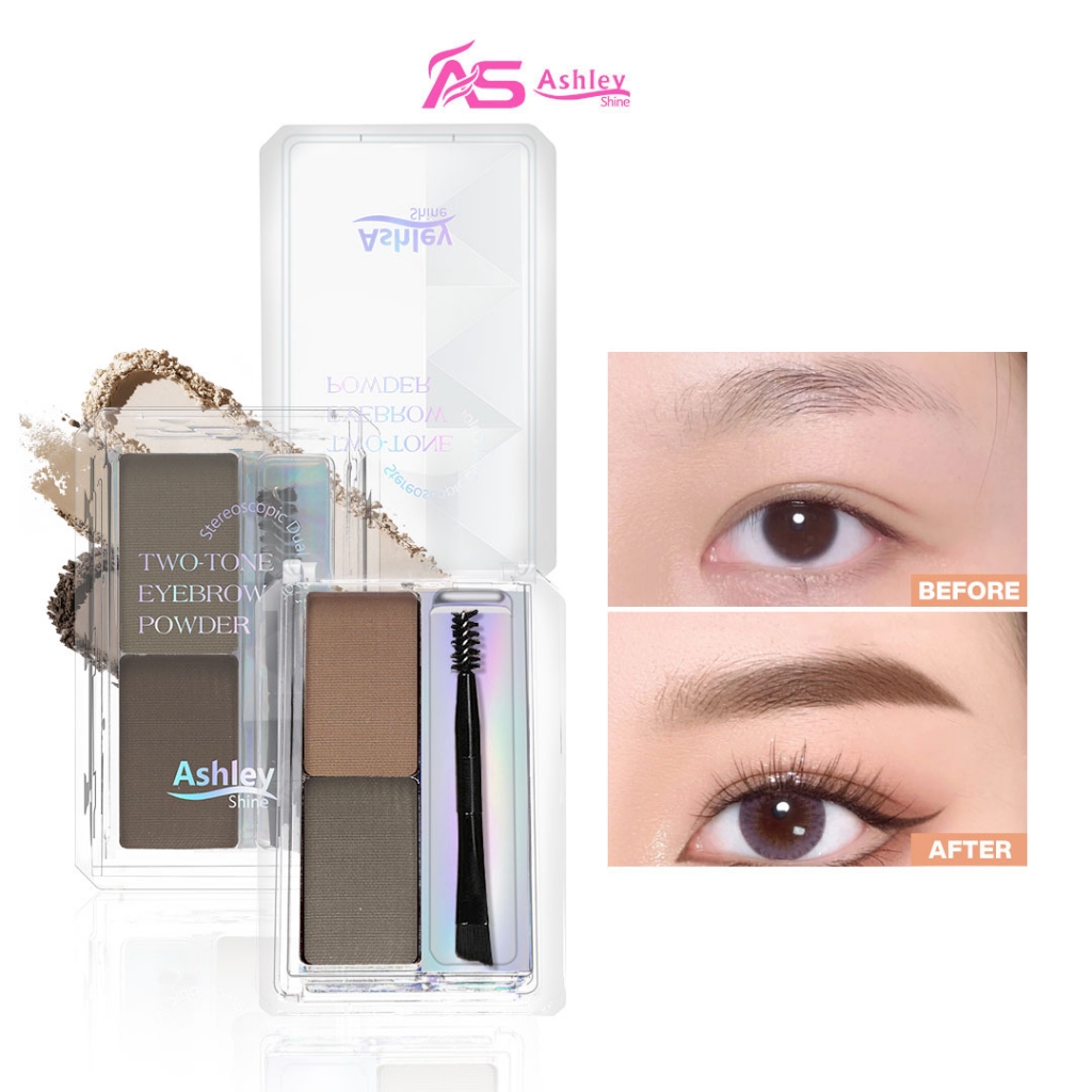 Ashley Shine Bi-Color Eyebrow Powder Waterproof Eyebrow Cream Long ...