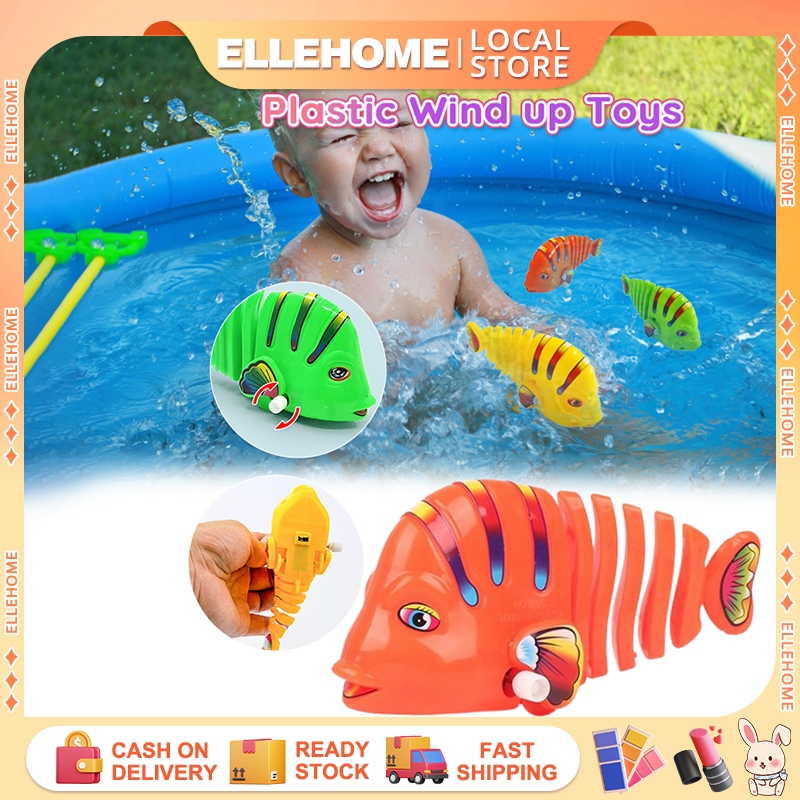 Plastic Wind Up Toys Multicolor Lockwork Swing Fish Toy Cute Cartoon ...