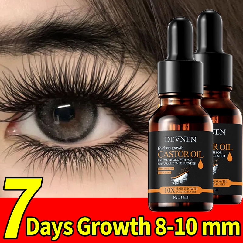 Devnen 15ml Natural Castor Oil Hair Eyebrow Eyelash Growth Essence