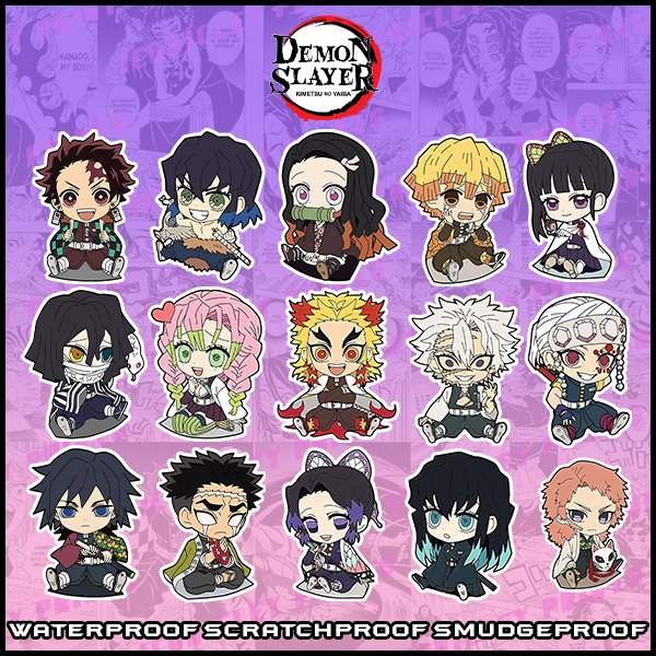 [ DEMON SLAYER CHIBI STICKER SET 1 ] WATERPROOF VINYL STICKER | DEMON ...
