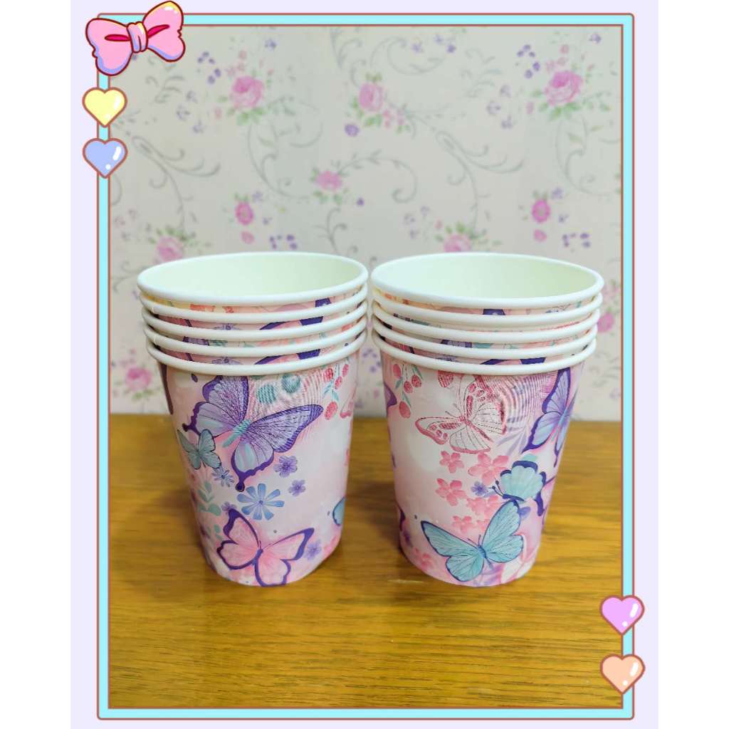 10 pcs violet fantasy butterfly theme disposable cartoon tableware ...