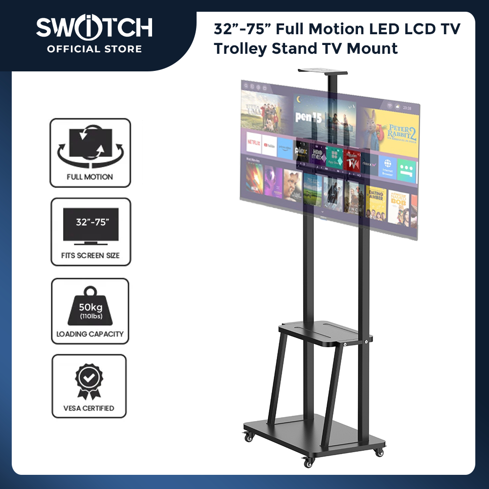 Switch Movable LED LCD TV Stand Mount Trolley Fits 32 to 75 inch TV ...