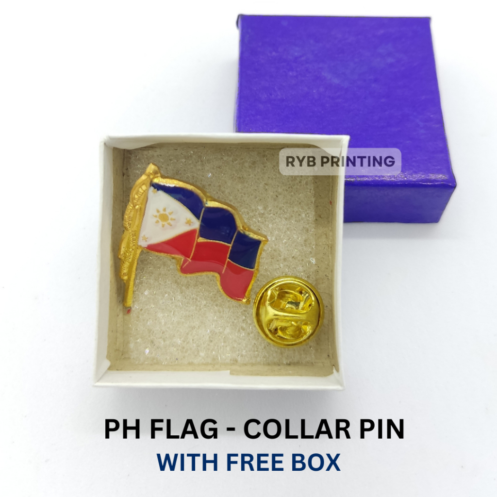 PH Flag Collar Pin Laminated comes with Free Case | Shopee Philippines