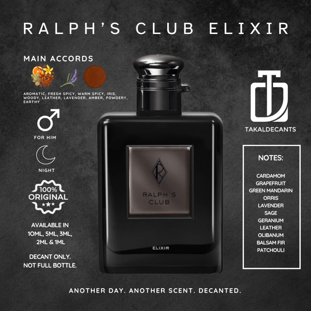 RL Ralph's Club Elixir (1ml/2ml/3ml/5ml/10ml) TAKALDECANTS | Shopee ...