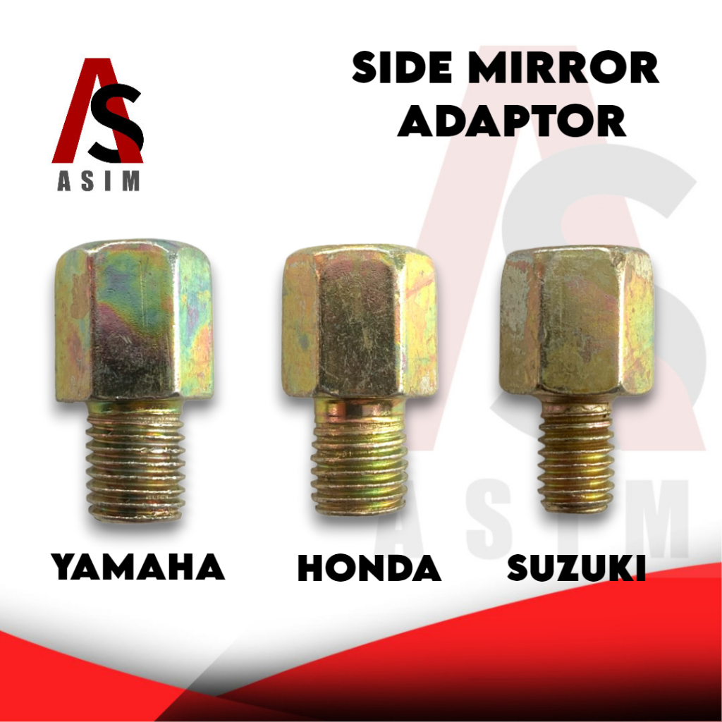 Asim Motorcycle side mirror adapter bolts screw metal reverse | Shopee ...