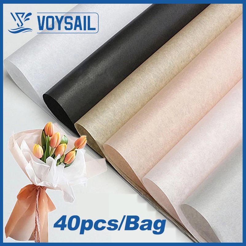 40pcs Tissue Paper Wrapped Flower Paper Extraction Waterproof Floral ...