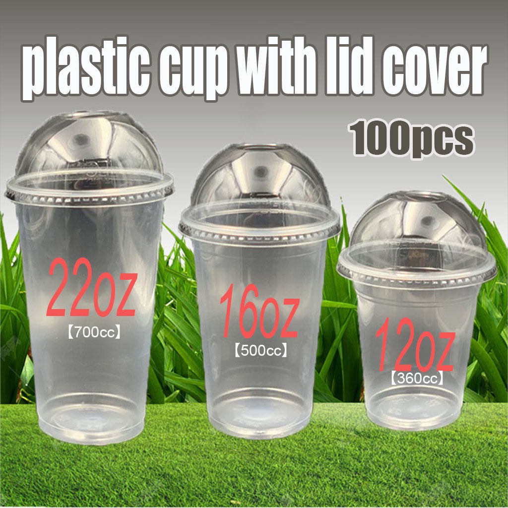 100pcs dabba cup(8oz, 12oz, 16oz, 22oz)Plastic PP Y Cup with Lids SET ...
