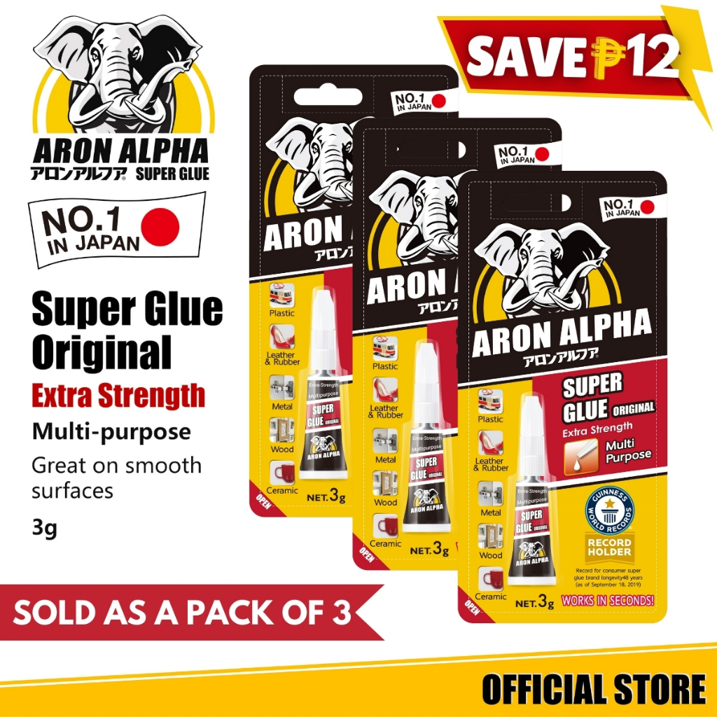 ARON ALPHA Super Glue Original | Pack of 3 | Shopee Philippines