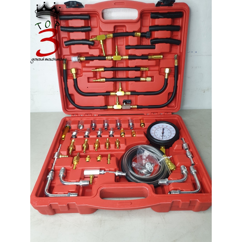 Engine Fuel Injection Compression Tester Gauge Kit Complete Set ...