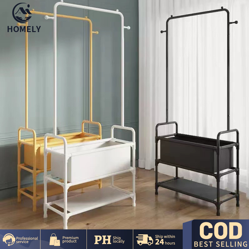 🪄COD🪄 Simple Coat Rack Stand Clothes Drying Rack Integrated Shoe Hat ...