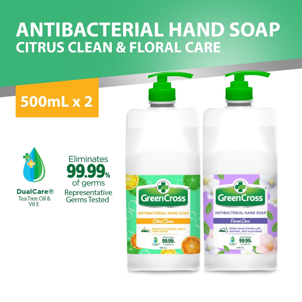 Green Cross Citrus Clean & Floral Care Antibacterial Hand Soap (500mL ...