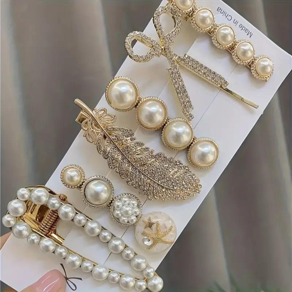 6pcs Elegant Hair Side Clips Faux Pearl Decorative Hair Fringe Clips ...