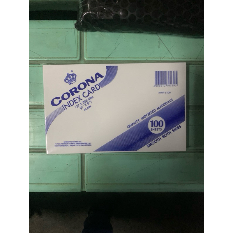 Corona Index Card 5 x 8 inches (plain white) (No line) | Shopee Philippines