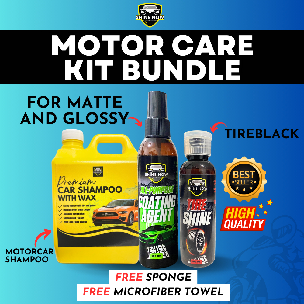 Shine now motor care kit bundle for motorcycle all purpose agent with ...