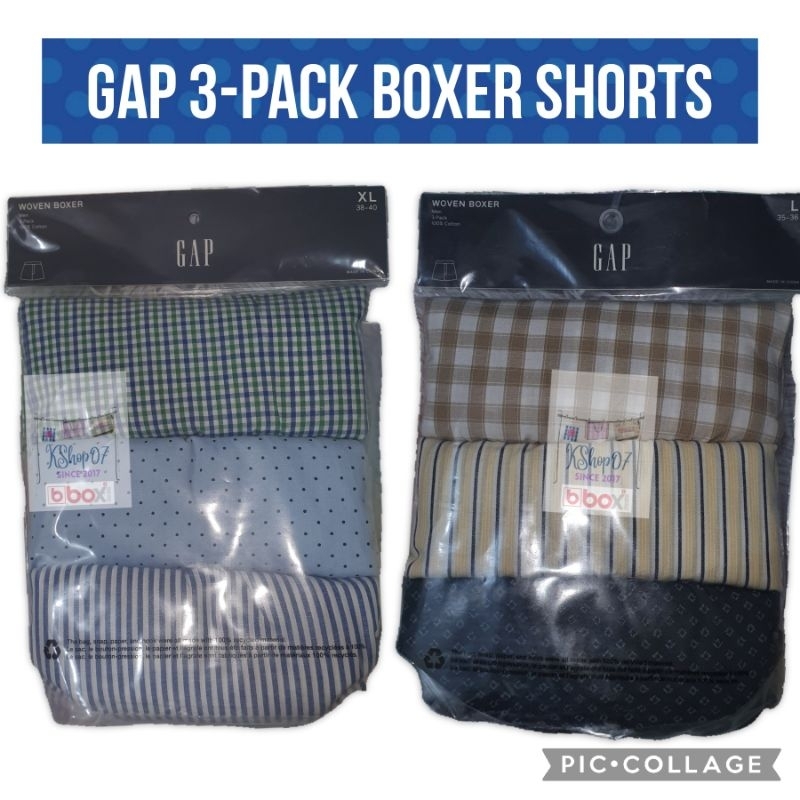 Gap 4" boxers 3-pack | Shopee Philippines