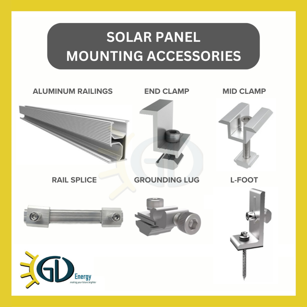 High Quality Aluminum L Foot Mid End Clamp Rail Splice Solar Panel ...