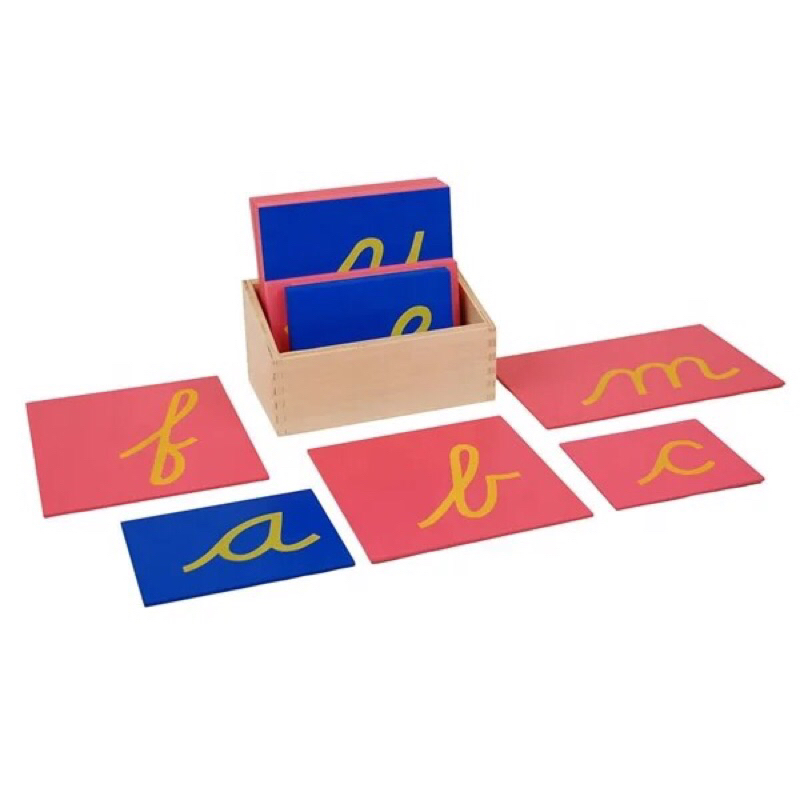 Montessori wooden CURSIVE letters Sandpaper cards | Shopee Philippines