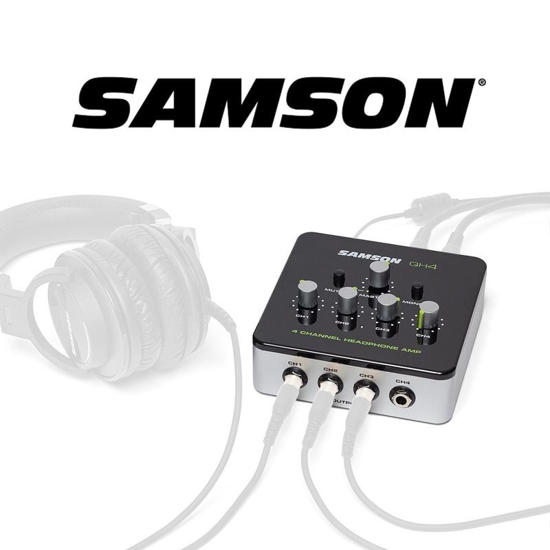 Samson QH4 Ultra-compact 4-Channel Mini Audio Stereo DJ Monitoring ...