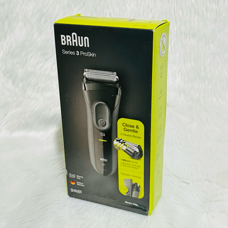 BRAUN Series 3 ProSkin SHAVER 3000s 3-FLEXIBLE BLADES + MICRO COMB 2 ...