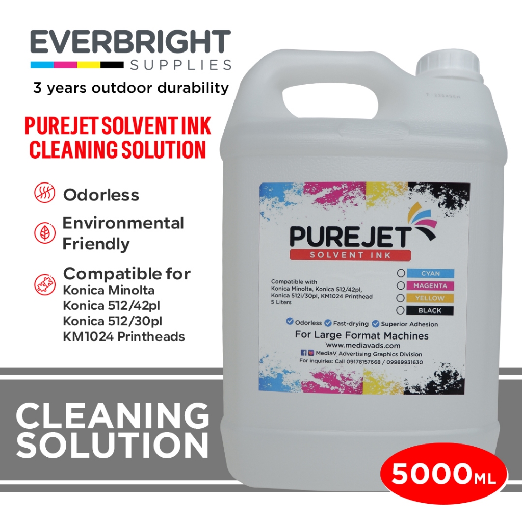 Purejet Solvent Cleaning Solution 5L - for Large format Solvent printer ...
