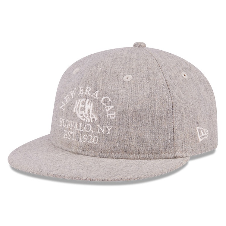 New Era Cap Logo Heathered Grey Retro Crown 59FIFTY Fitted Cap (Online ...