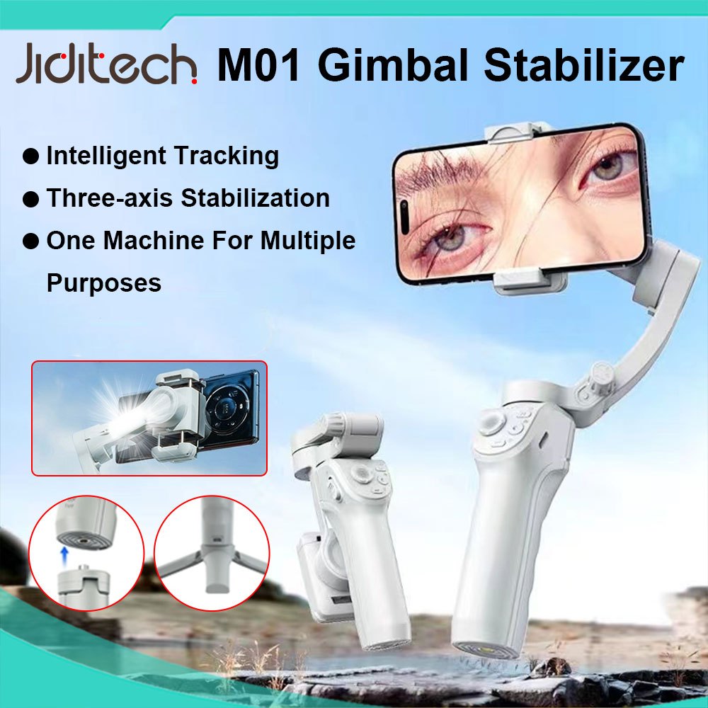 iPower M01 3-Axis Gimbal Stabilizer Phone Handheld Qth LED Face/Object For Selfie Stick Live ...