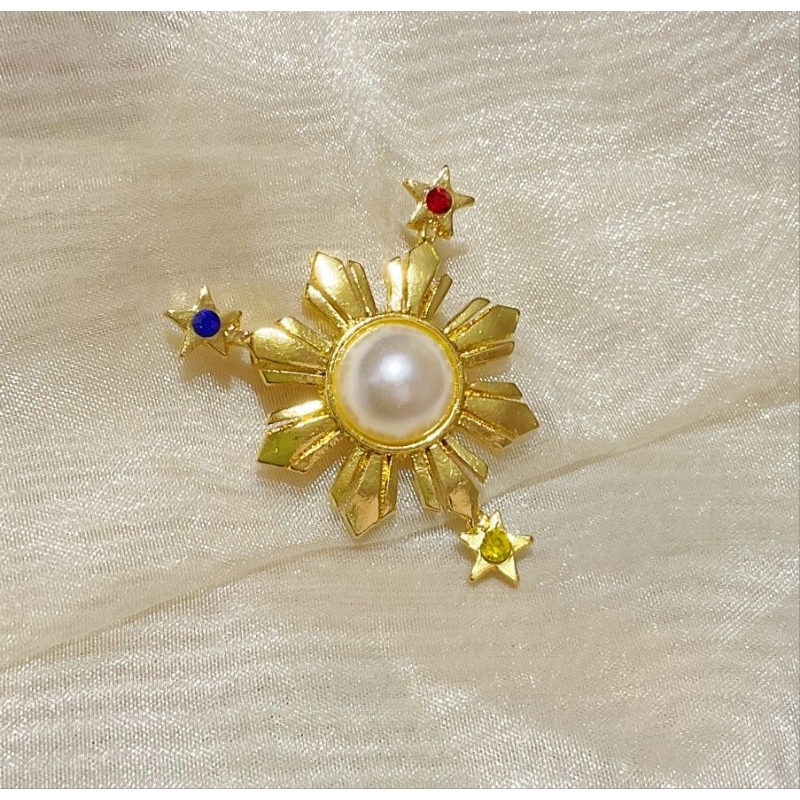 Philippine Sun and Stars Flag Pearl Brooch | Shopee Philippines