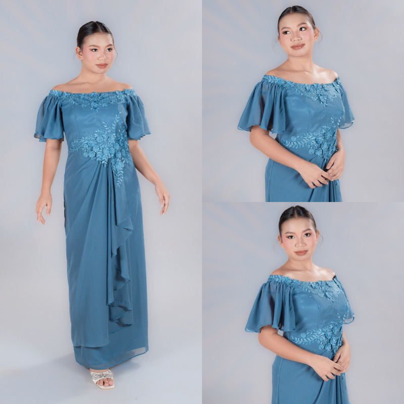 Ninang Gown / Mother Gown Myline 2 | Shopee Philippines