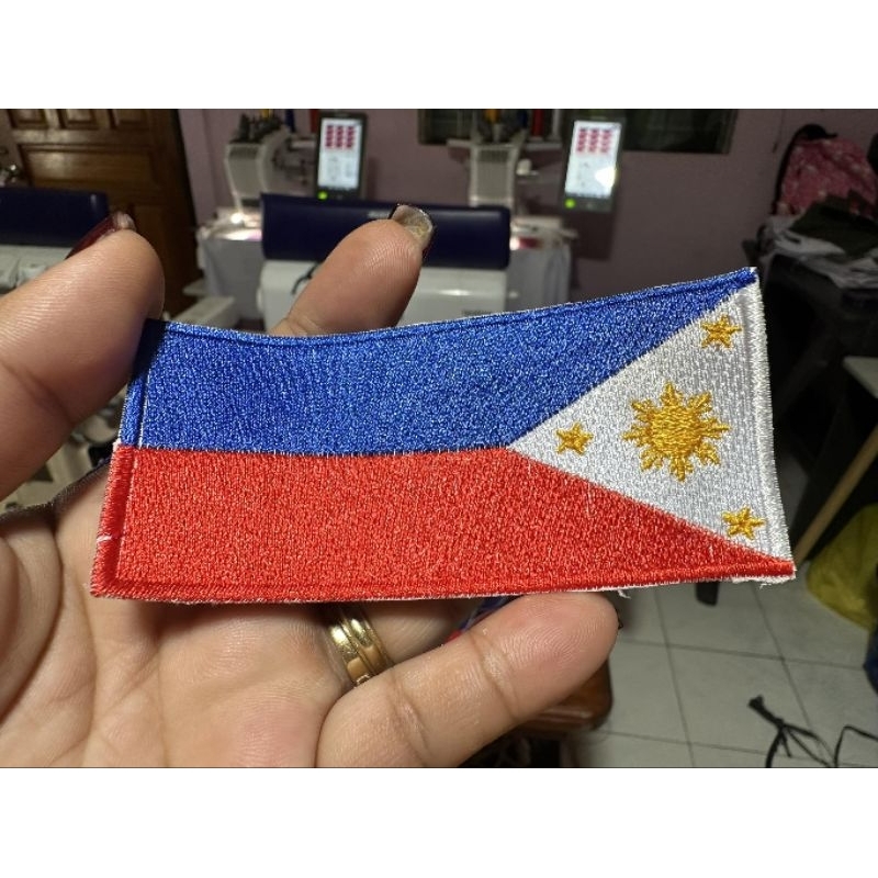 PHILIPPINE FLAG 4x2 size EMBROIDERY with tape na | Shopee Philippines
