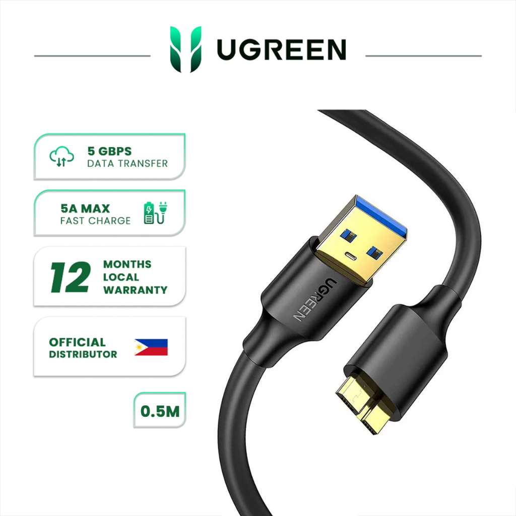 UGREEN USB 3.0 A Male to Micro USB 3.0 Male Cable 1m (Black) - PH ...
