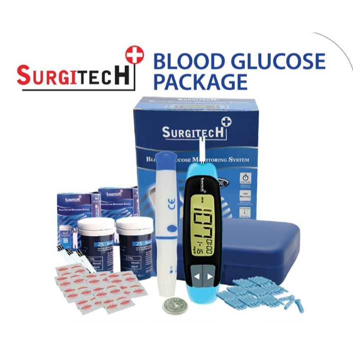 Surgitech Blood Glucose CODE FREE Glucometer SET (100 pcs strips ...