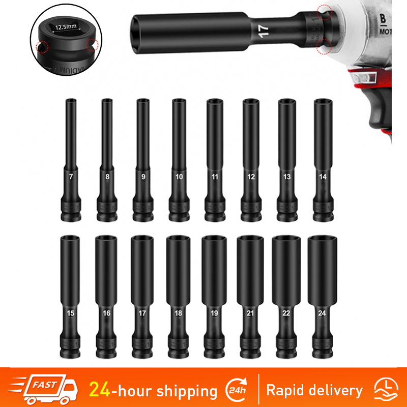 1/2 Inch Drive Universal Hex Socket Extended Sleeve Head Adapter Impact ...
