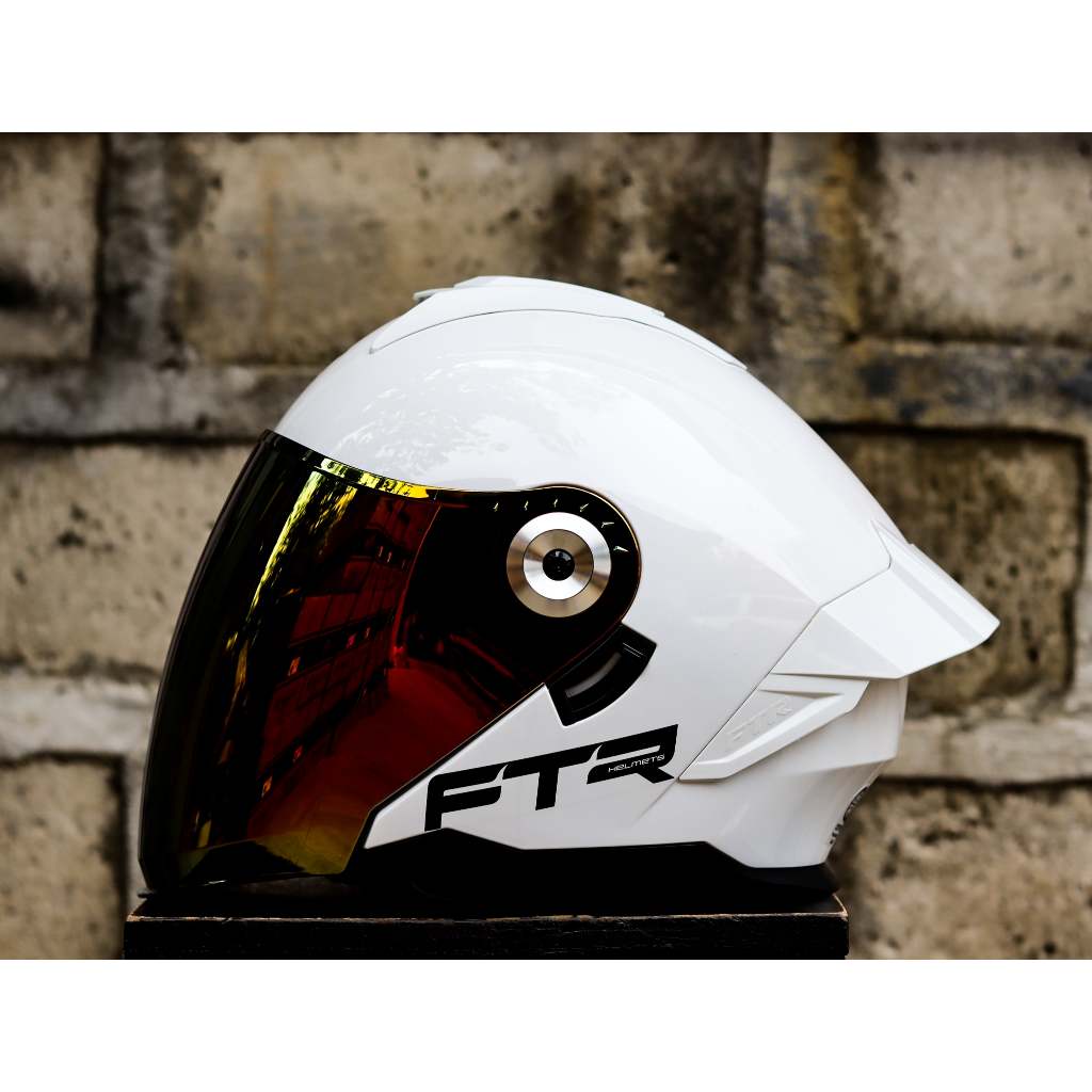 FTR HELMET N95 GLOSS PEARL WHITE DUAL VISOR | Shopee Philippines