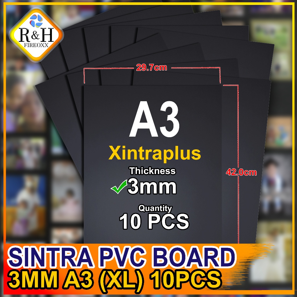 SINTRA PVC BOARD | A3 3mm Xintraplus (BLACK) | 10 PCS | Shopee Philippines