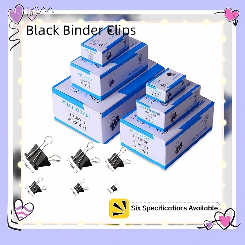 Black Dovetail Paper Clip for School and Office Use (12pcs/pack ...