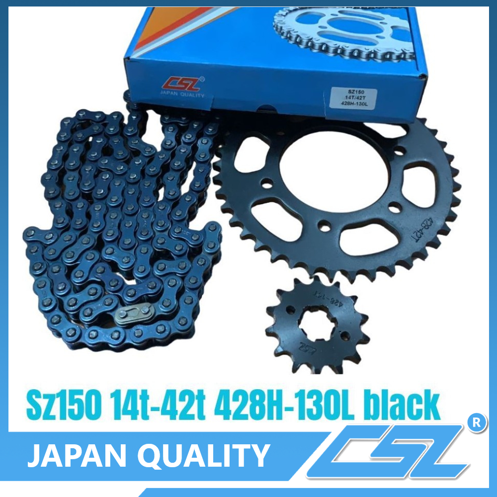 CSL Gold Black Chain and Sprocket Set For YAMAHA SZ150 Motorcycle Japan ...