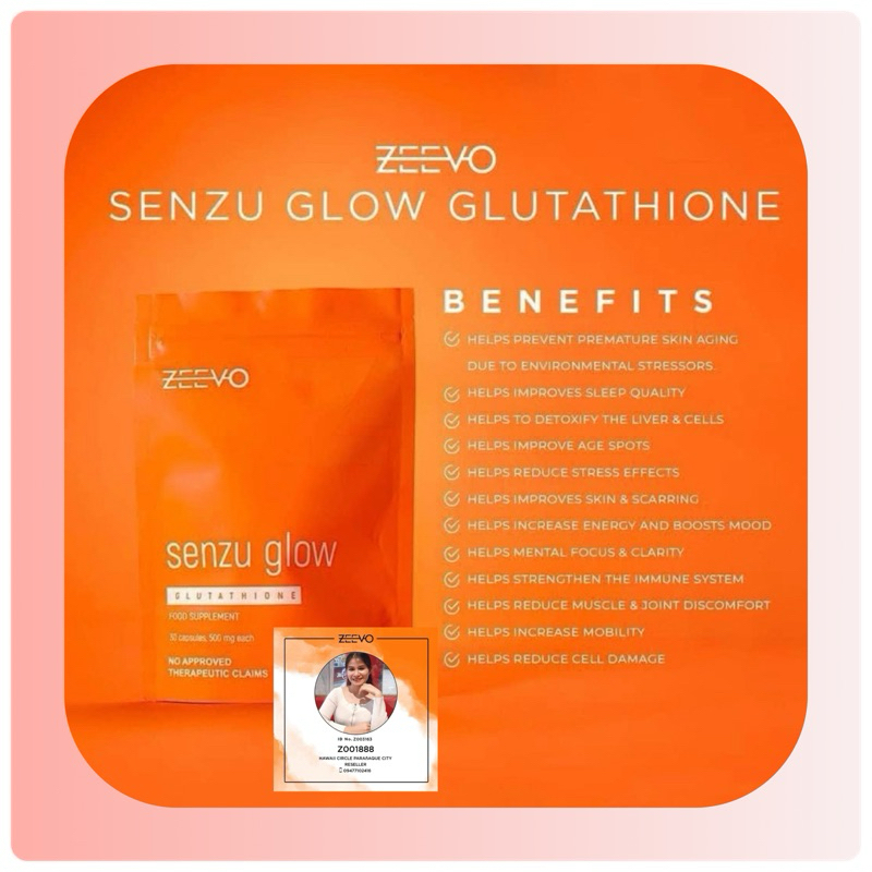 ZEEVO SENZU GLOW GLUTATHIONE ( 30 caps per pouch) | Shopee Philippines