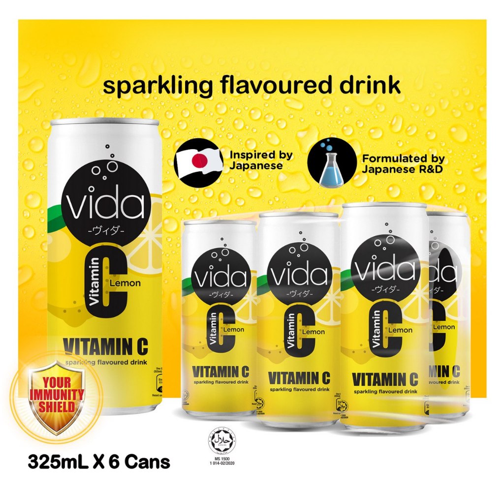 Vida C Lemon Vitamin C Sparkling Drink (Pack of 6) | Shopee Philippines
