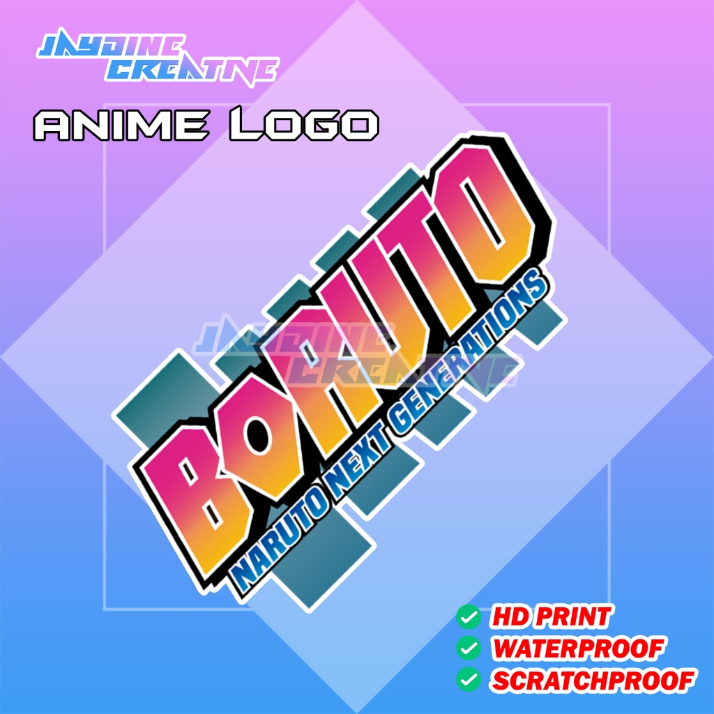 Boruto Logo Sticker, Indoor Outdoor Vinyl Sticker, Waterproof & Non ...