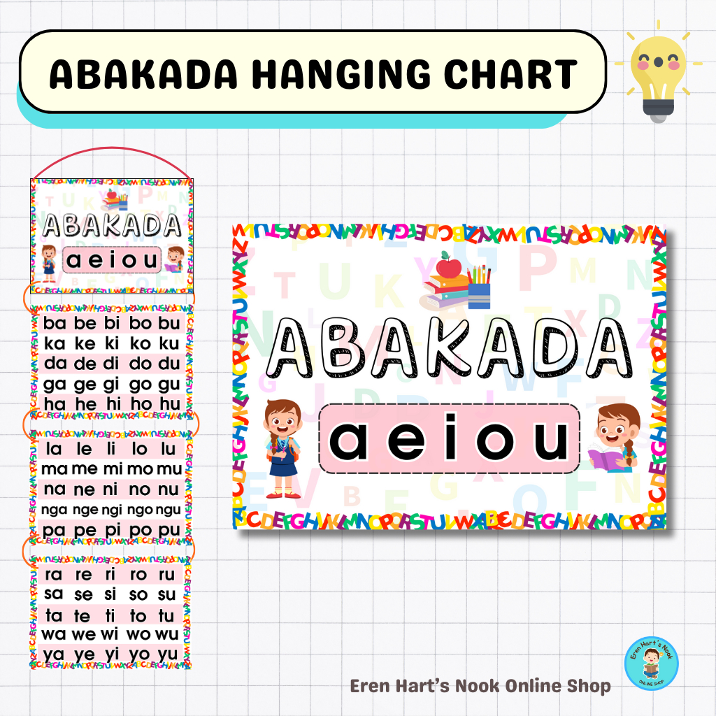 ABAKADA | LAMINATED HANGING WALL CHART | THICK LAMINATION | Shopee ...