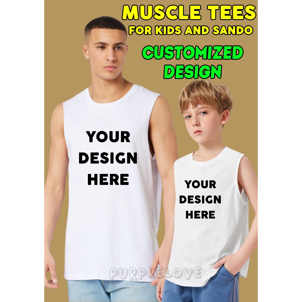 Muscle Tee with Print Custom Design/ Personalized/ Kids to Adult Size ...