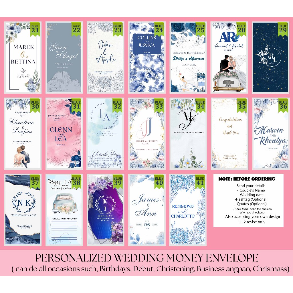 PERSONALZIED MONEY ENVELOPE WEDDING BIRTHDAY CHRISTMAS ANGPAO SHADES OF ...