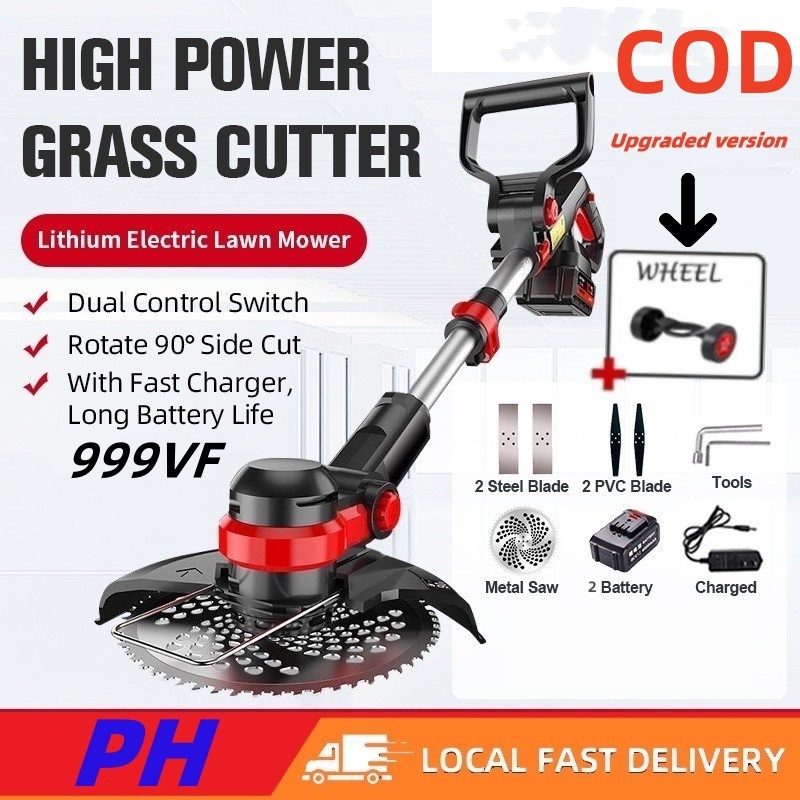 Portable Lawn Mower 999VF Cordless Grass Cutter Adjustable Weed Home ...