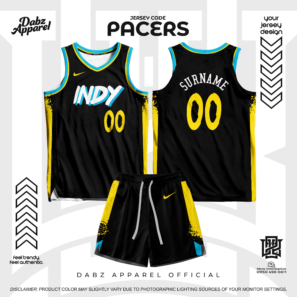 PACERS Design Dabz Apparel Customized Jersey Sublimation New Design ...